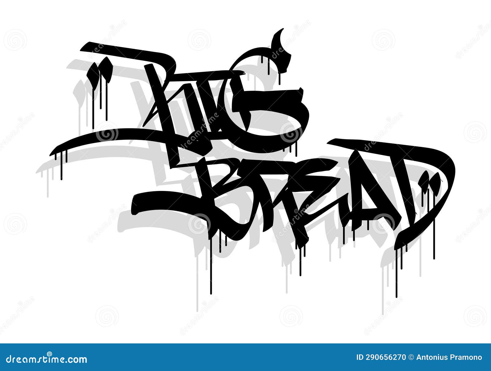 Basic RGB BIG BREAD Word Graffiti Tag Style Stock Vector - Illustration ...