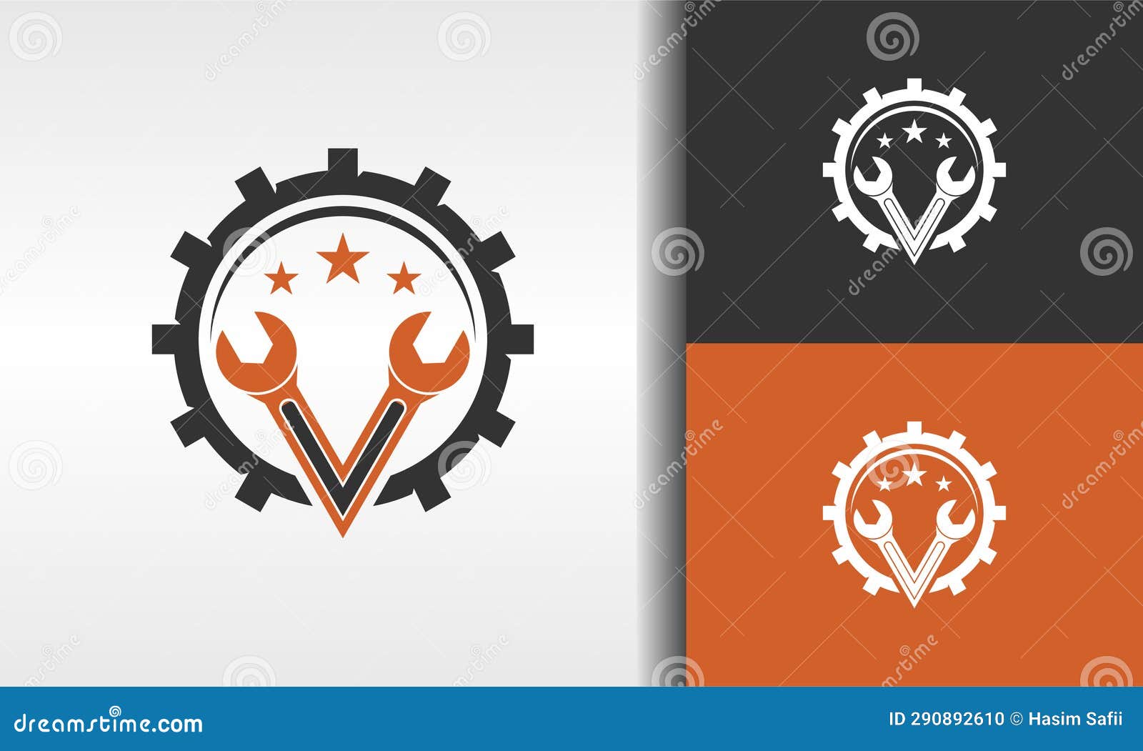 Wrench gear emblem logo stock vector. Illustration of service - 290892610