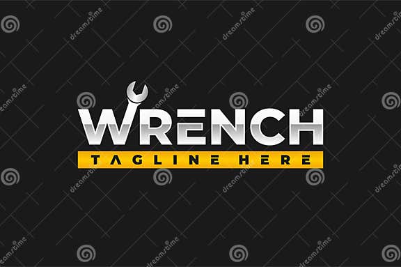 Wrench logo typography stock vector. Illustration of wrench - 290899758