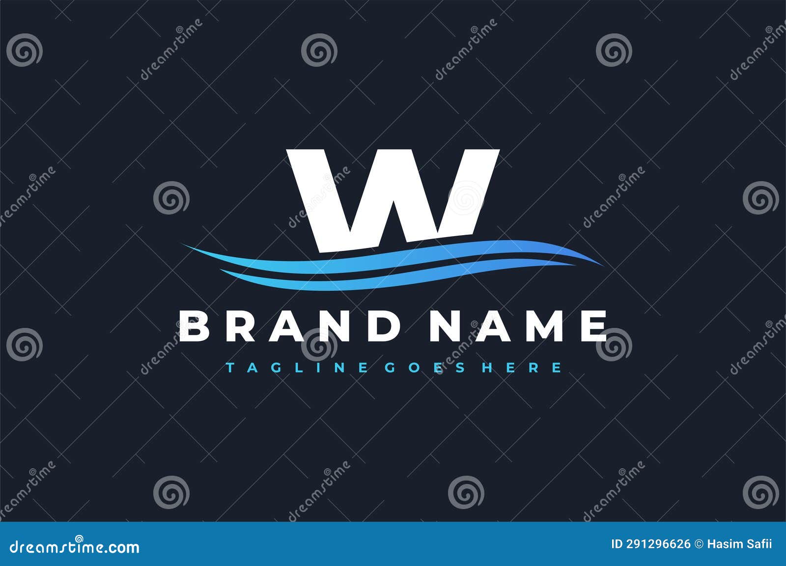 W wave logo stock vector. Illustration of template, liquid - 291296626