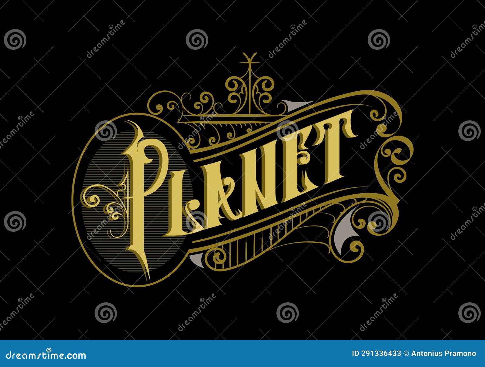 Basic RGB PLANET Word Lettering Custom Design Stock Illustration ...