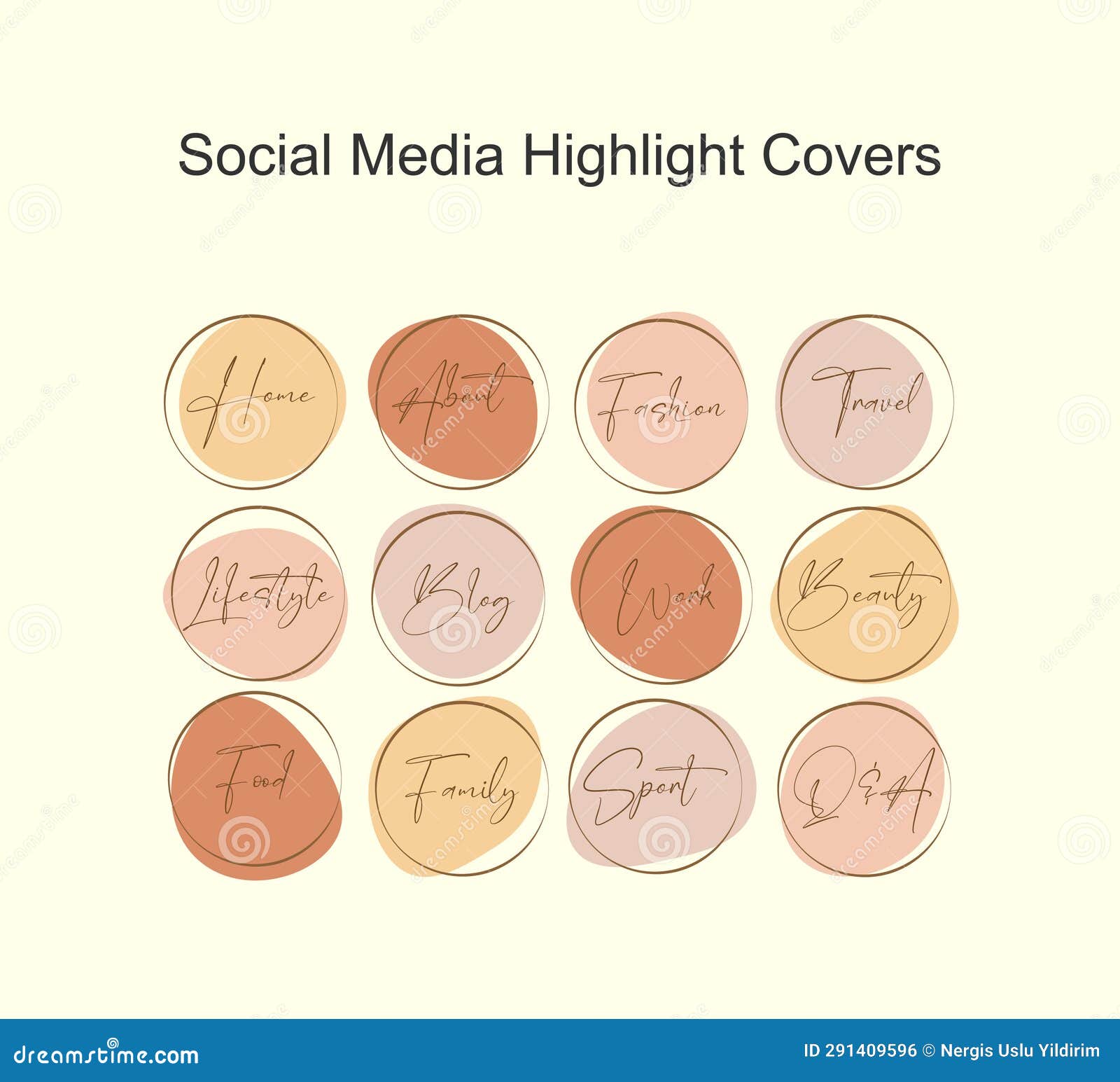 Social Media Highlight Cover Icons Stock Vector - Illustration of media ...