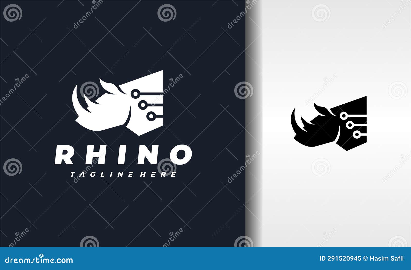 Rhino tech logo stock vector. Illustration of tech, company - 291520945