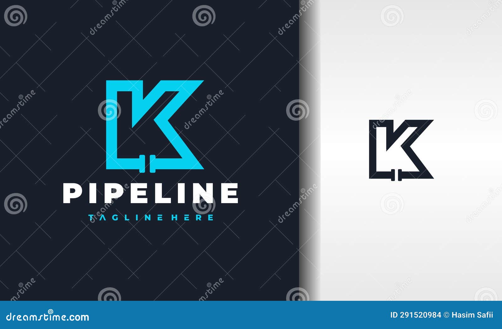 Letter K Pipe Logo Vector Illustration | CartoonDealer.com #291520984