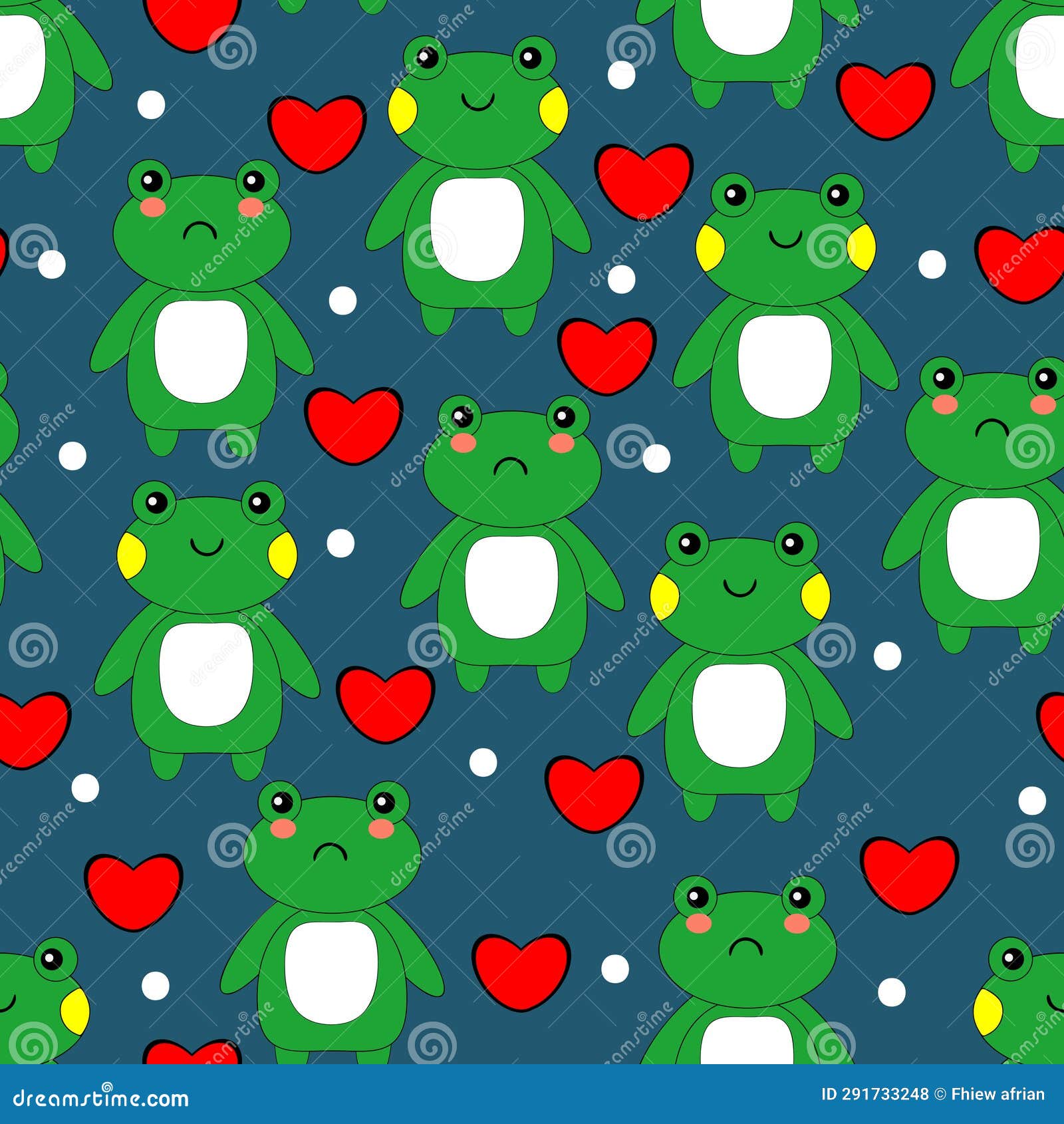 Seamless Cute Frog Pattern for Fabric Prints, Stock Vector ...