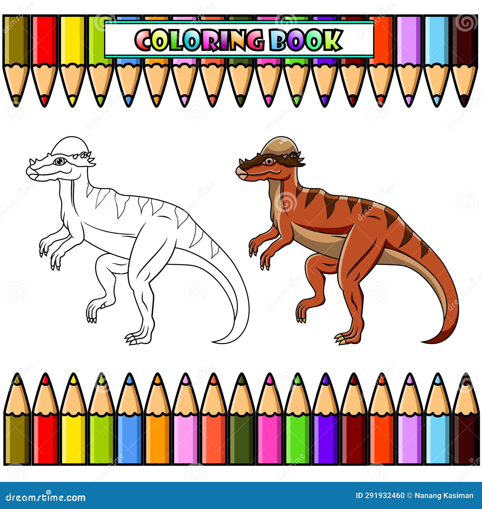 Cartoon Pachycephalosaurus for Coloring Book Stock Illustration - Illustration of book, diagram ...