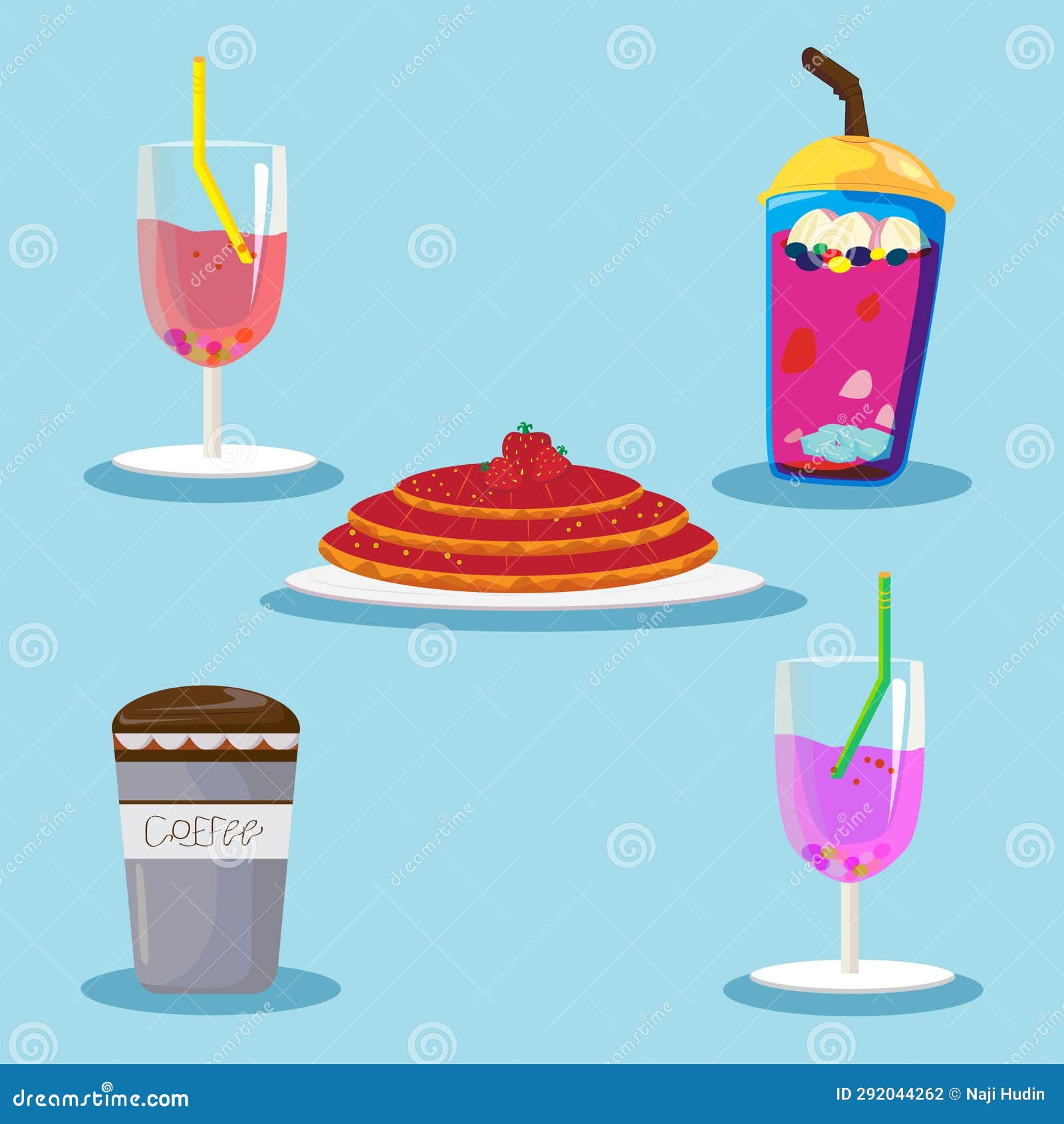 Breakfest Cartoon Vector Design Cartoon | CartoonDealer.com #292044262