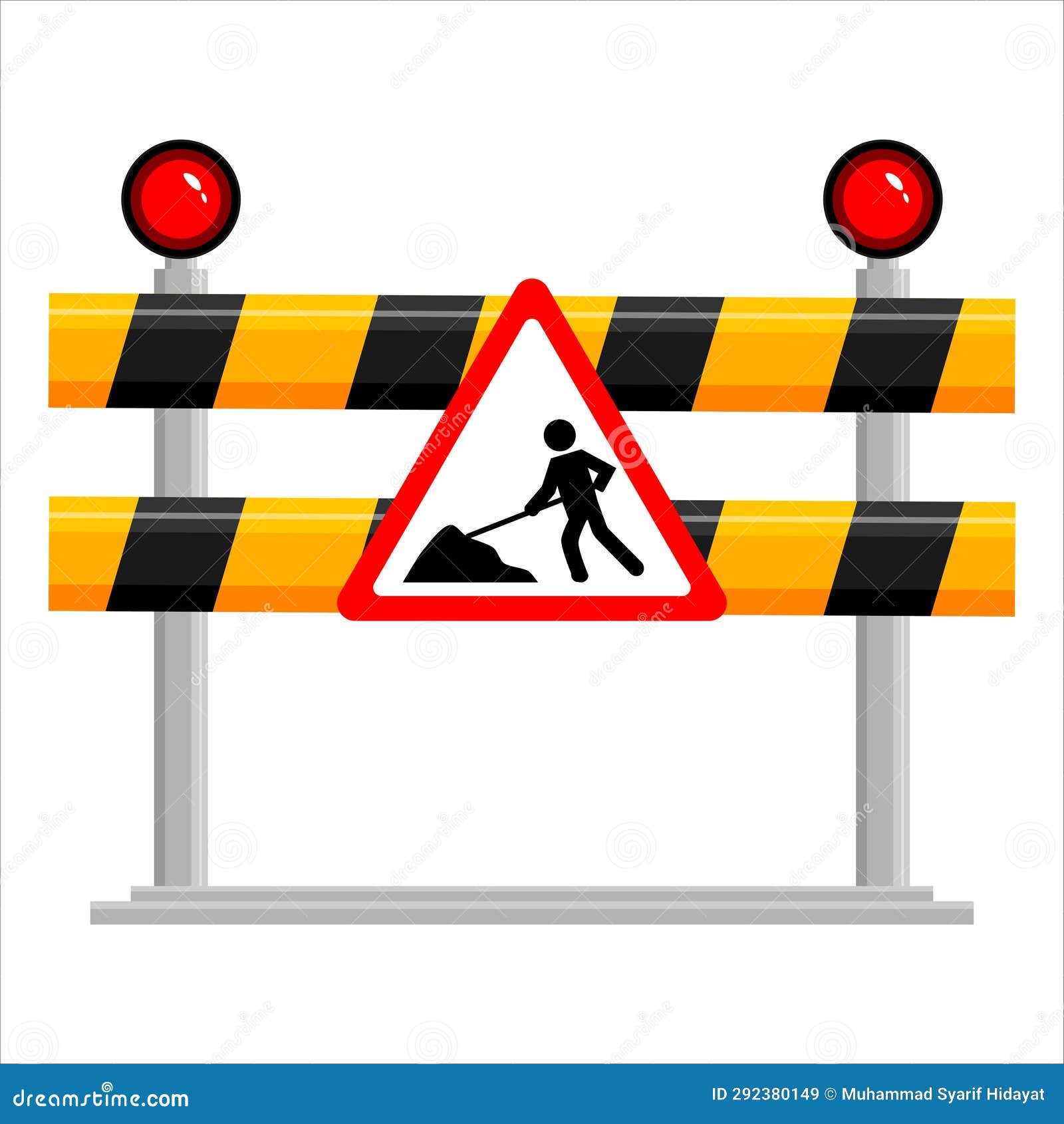 Road works sign stock vector. Illustration of symbol - 292380149