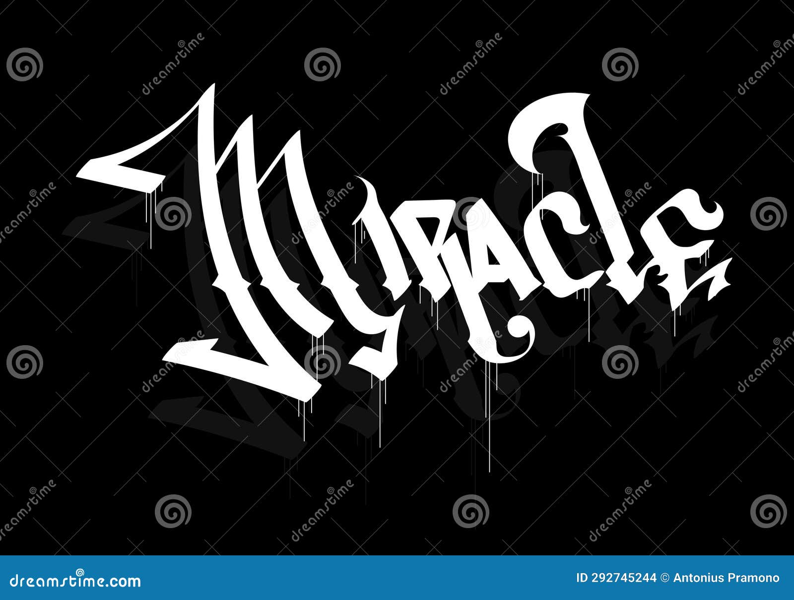 MIRACLE Word Lettering Custom Style Stock Vector - Illustration of ...