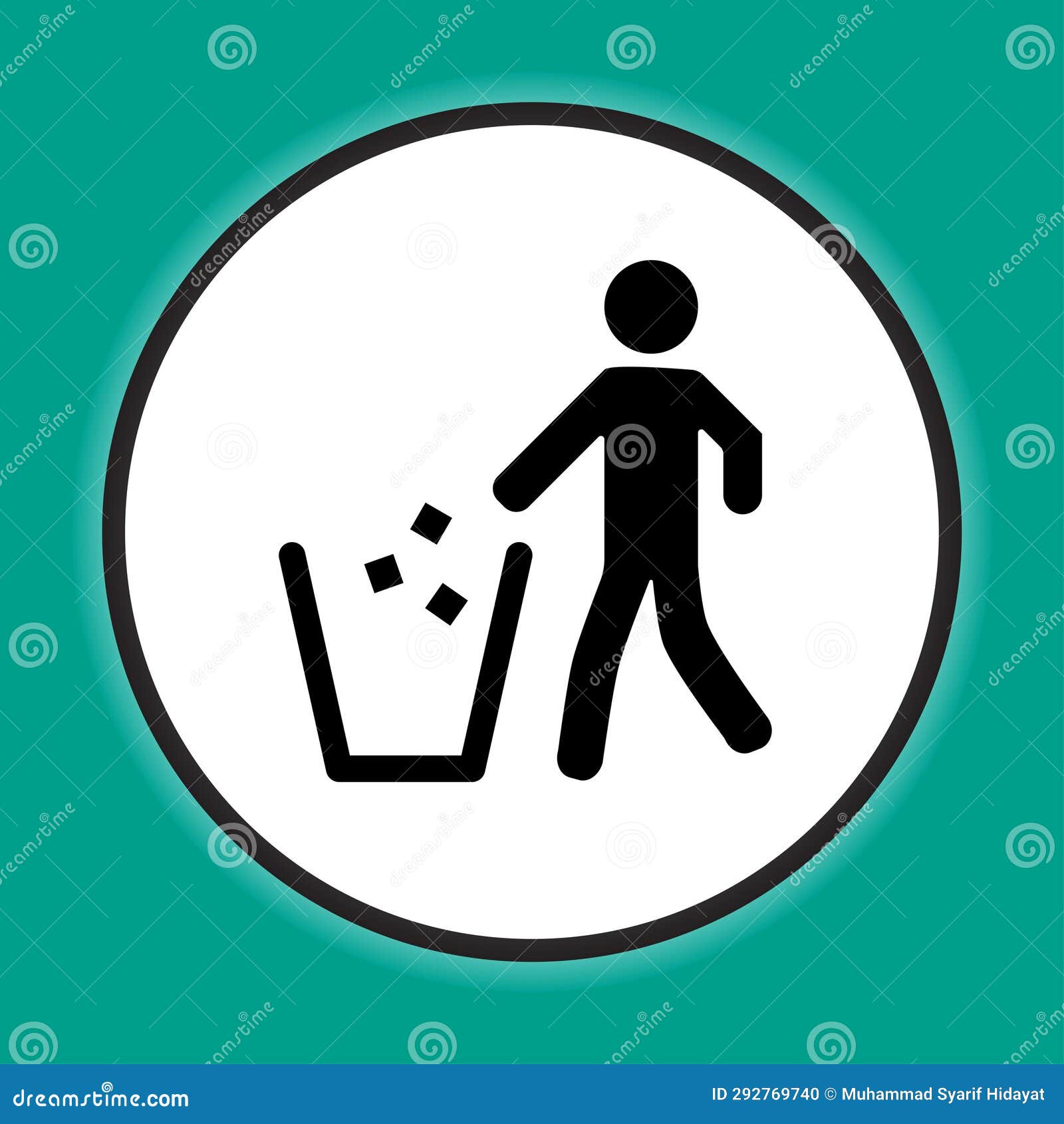 Throwing trash sign stock vector. Illustration of icon - 292769740