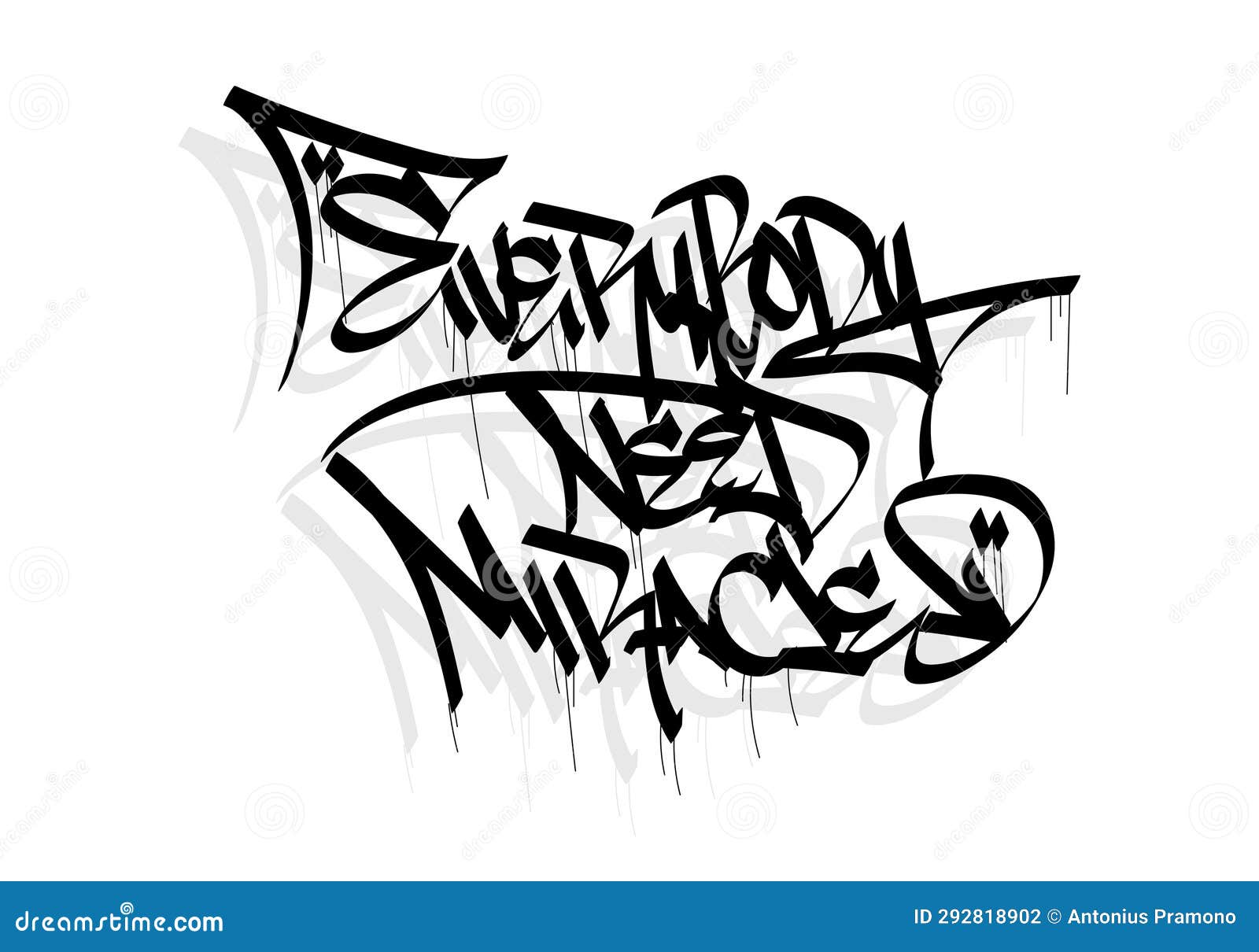 EVERYBODY NEED MIRACLE Word Graffiti Tag Style Stock Illustration ...