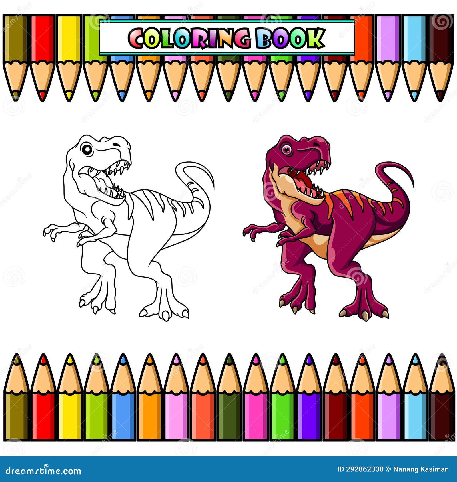 Cartoon Dinosaur Gigantosaurus For Coloring Book Vector Illustration ...
