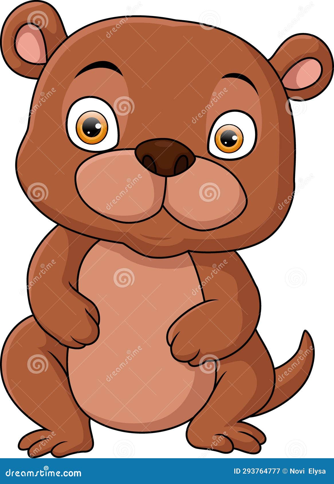 Cute Little Bear Cartoon on White Background Stock Vector ...