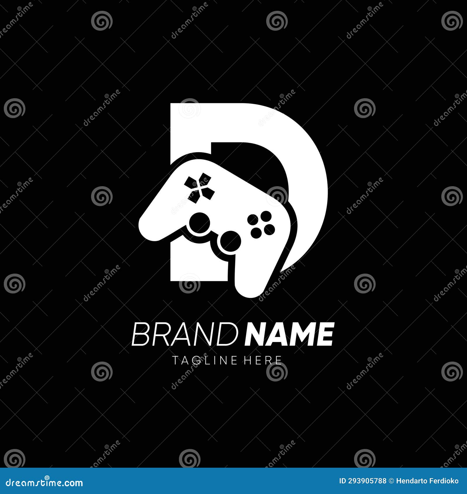 Letter D Initial Joy Stick Controller Game Logo Design Vector Icon ...