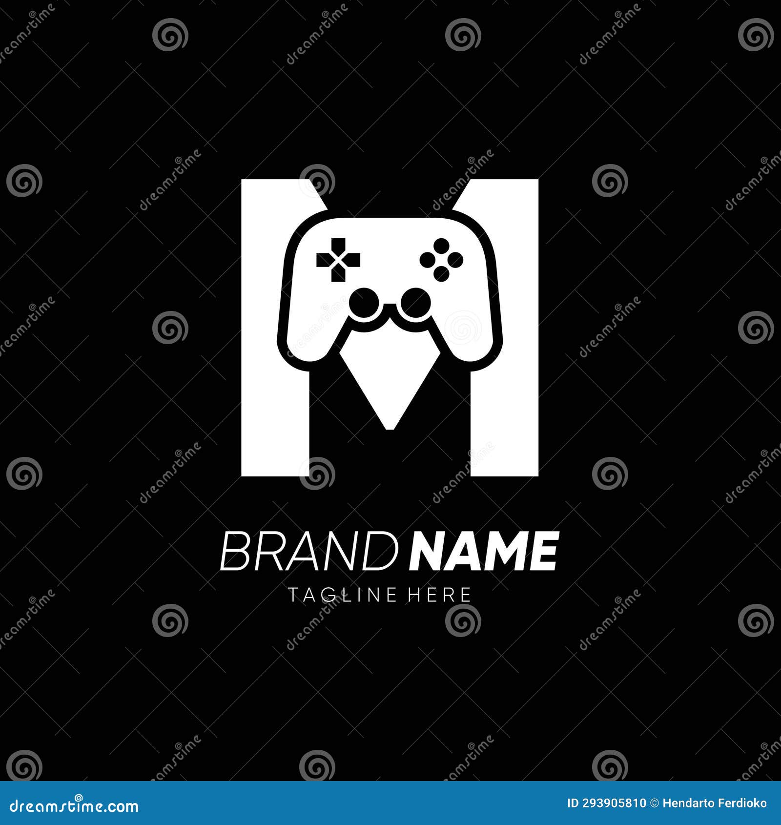 Letter M Initial Joy Stick Controller Game Logo Design Vector Icon ...