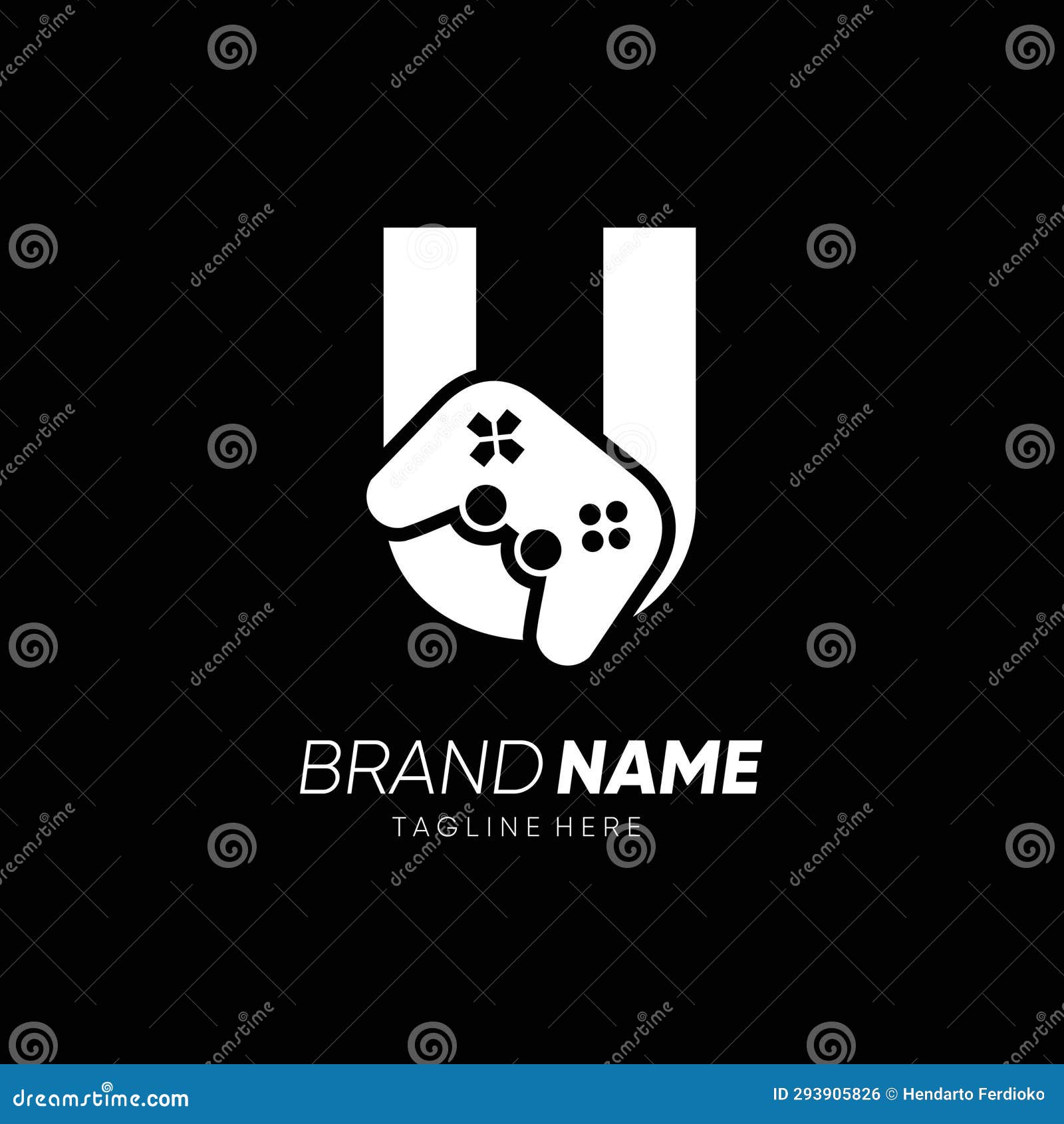 Letter U Initial Joy Stick Controller Game Logo Design Vector Icon ...