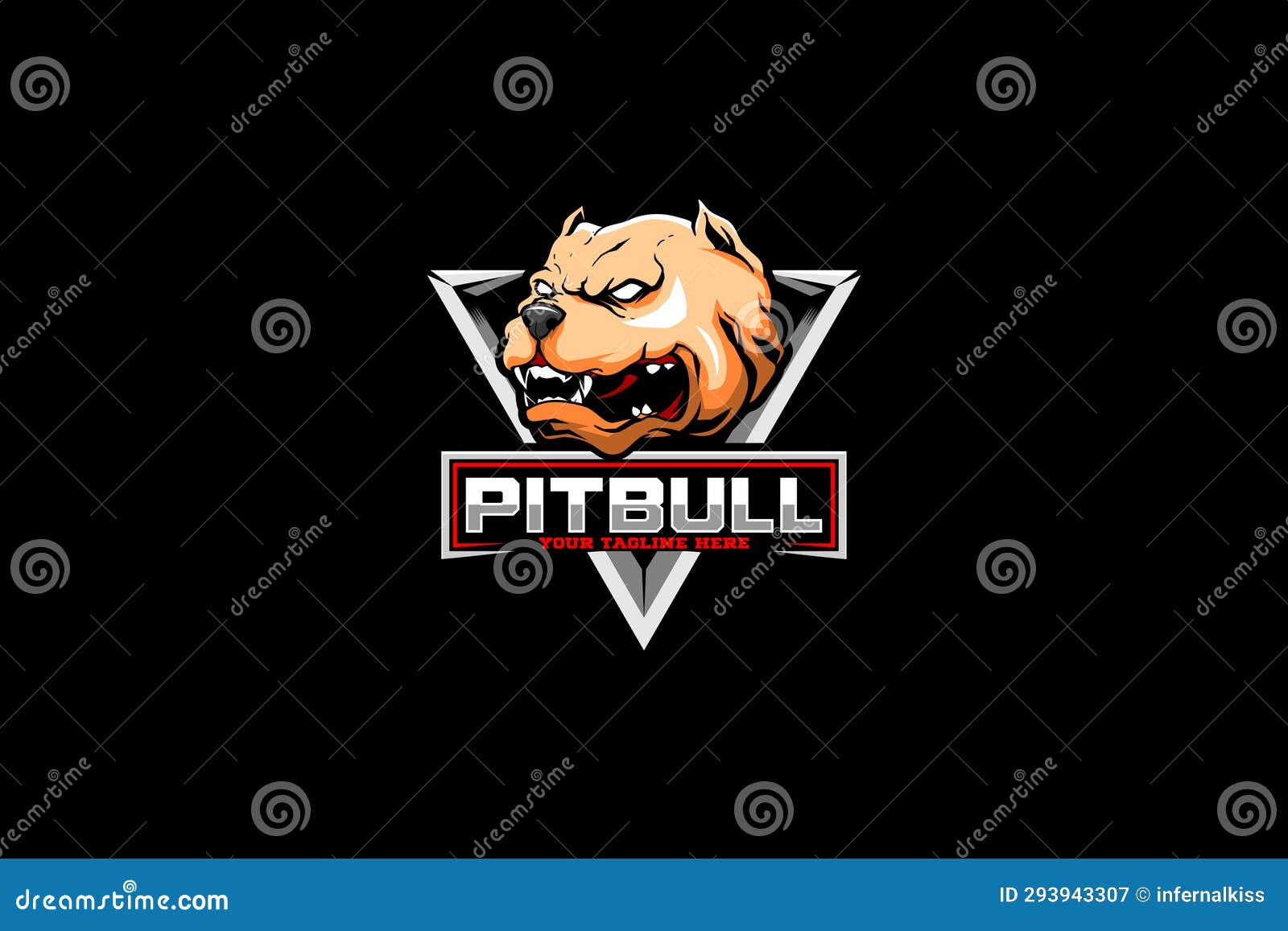 Pitbull Head Cartoon Character Vector Logo Template Stock Vector ...