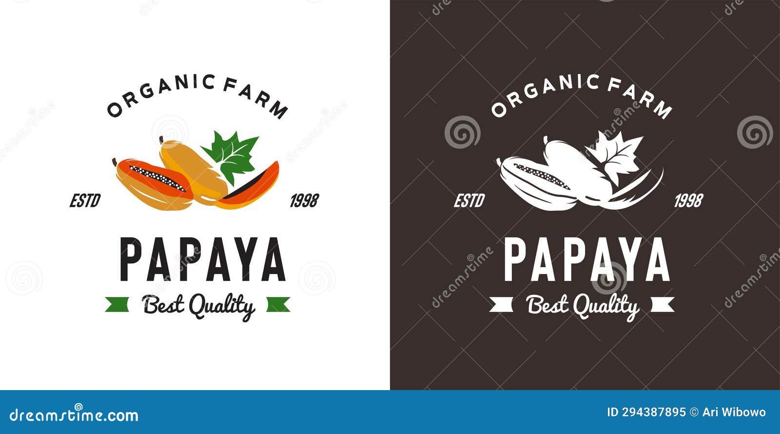 Vintage Papaya Fruit Logo Illustration Suitable for Fruit Shop and ...