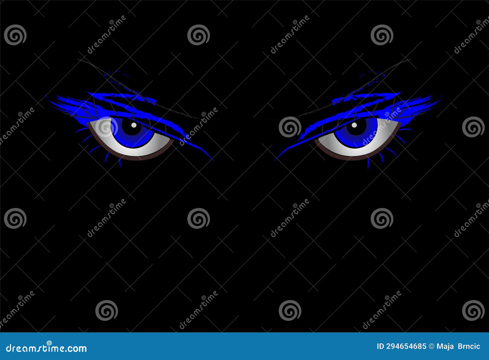 Scary Eye Blue Color Background for Halloween or Day of the Dead ...