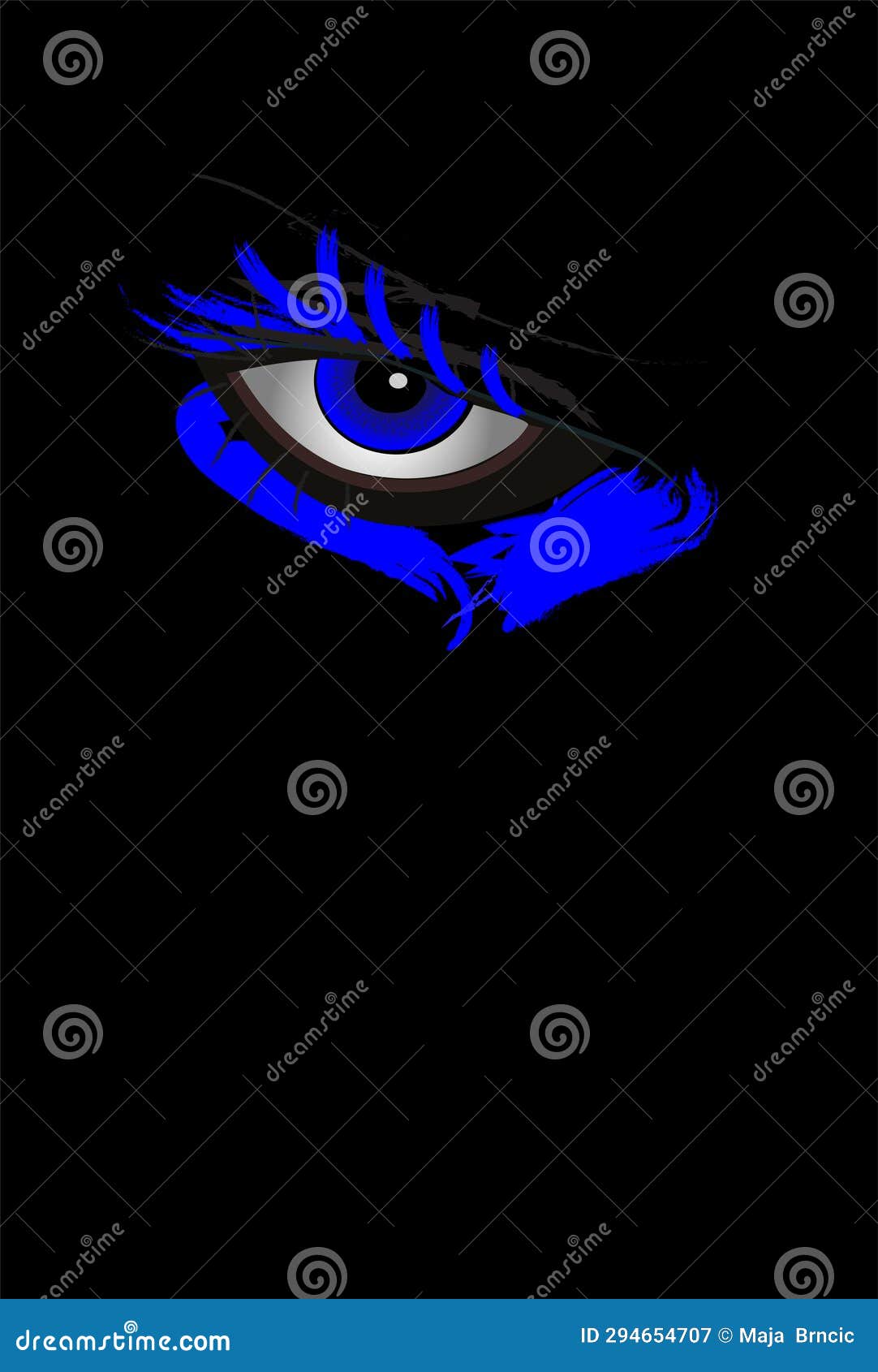Scary Eye Blue Color Background for Halloween or Day of the Dead ...
