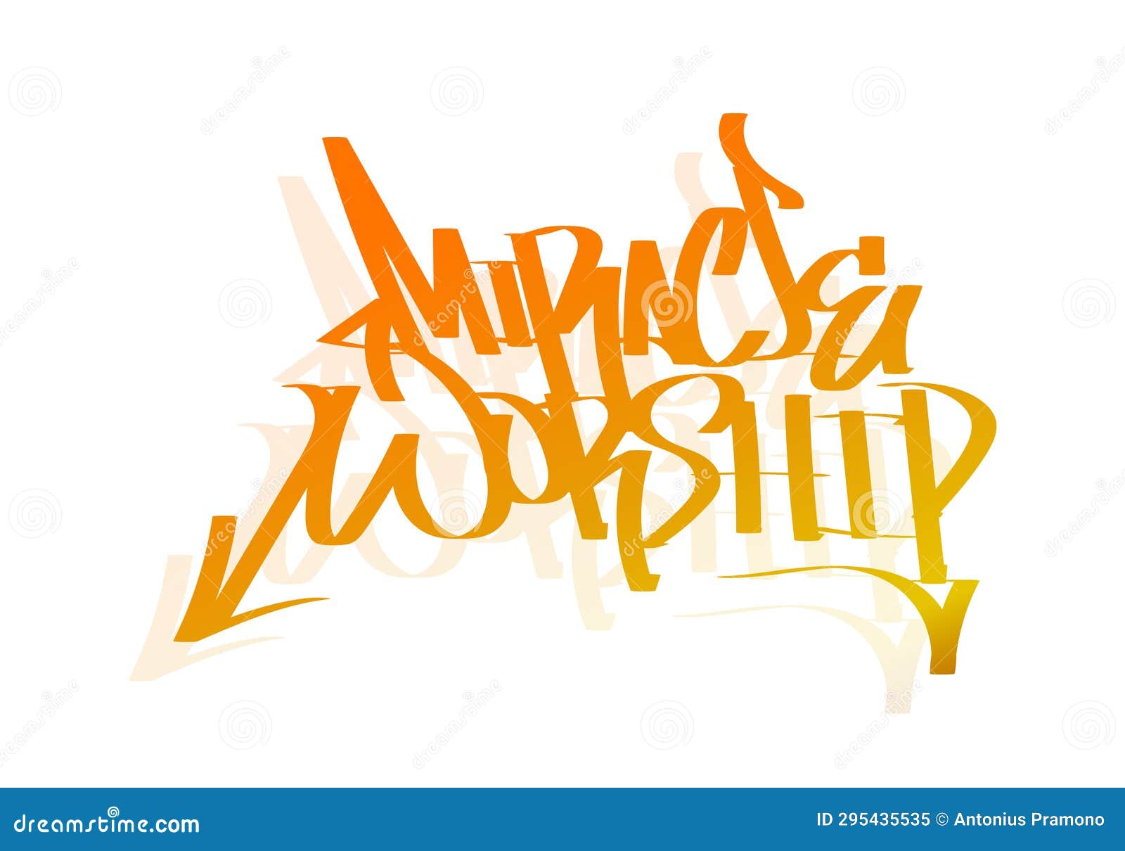 MIRACLE WORSHIP Word Graffiti Tag Style Stock Illustration ...