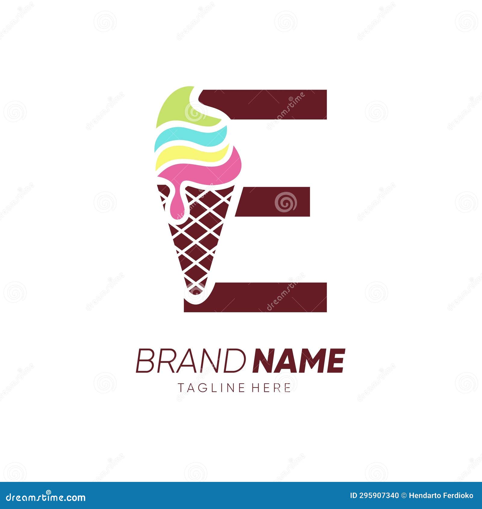Initial Letter E Ice Cream Logo Design Vector Icon Graphic Emblem ...