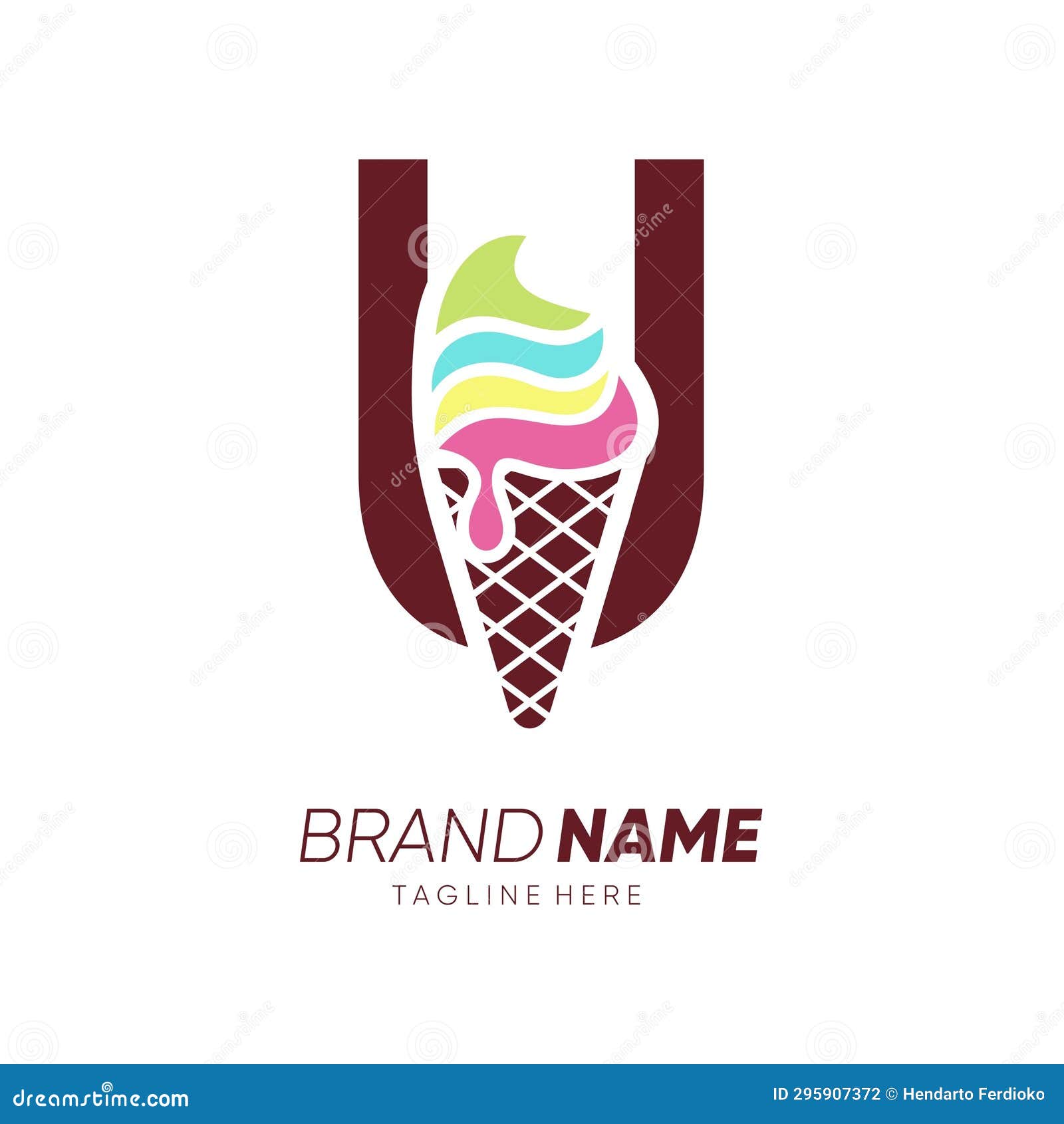 Initial Letter U Ice Cream Logo Design Vector Icon Graphic Emblem ...