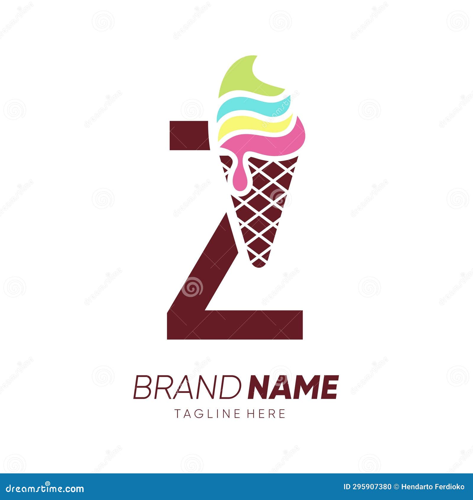 Initial Letter Z Ice Cream Logo Design Vector Icon Graphic Emblem ...