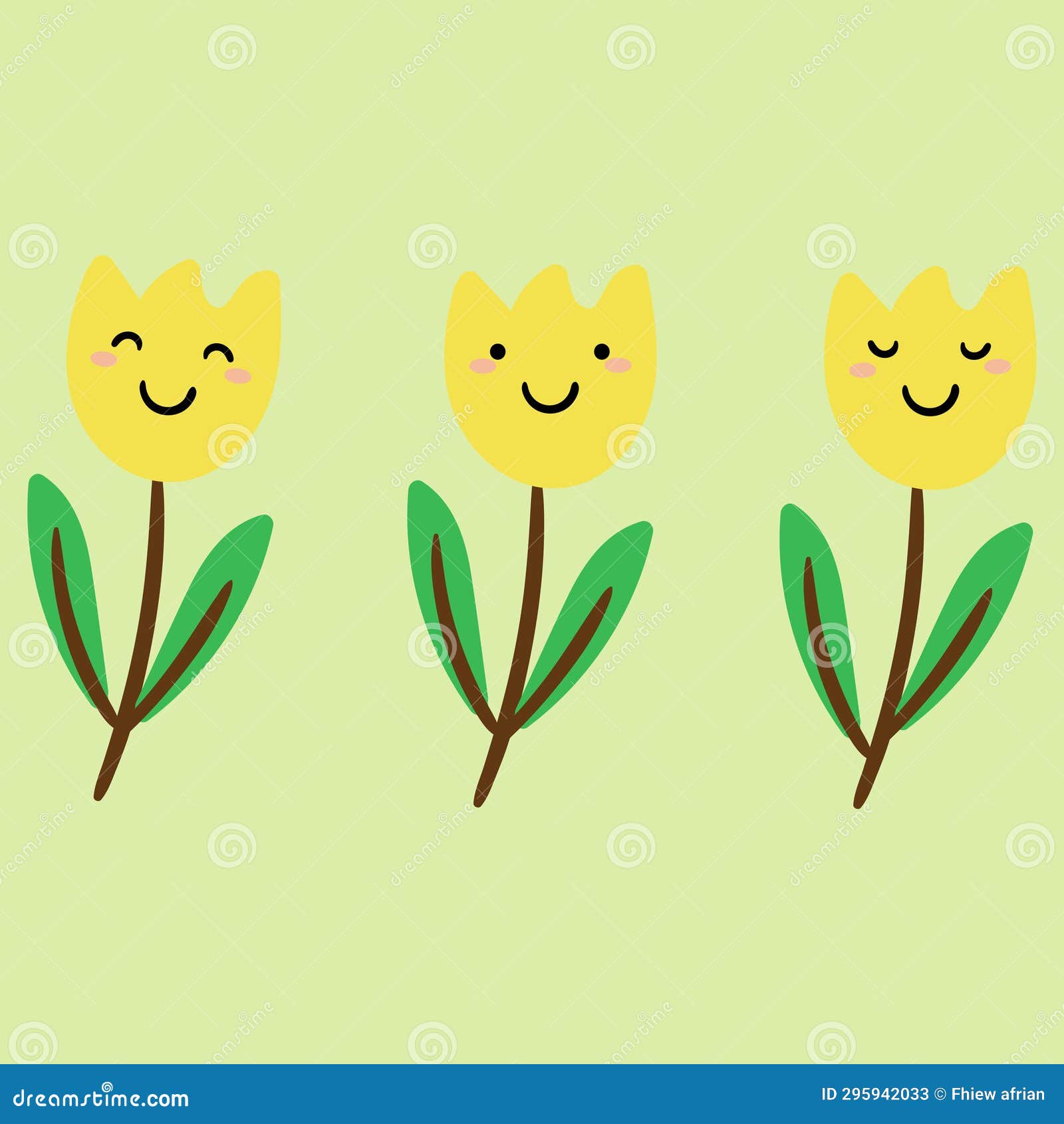Cute Cartoon Tulip Flower Illustration with Cute Handwriting. Cute ...
