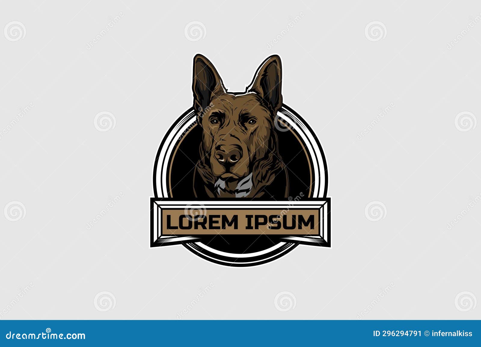 Dog Character Vector Badge Logo Template Stock Vector - Illustration of ...