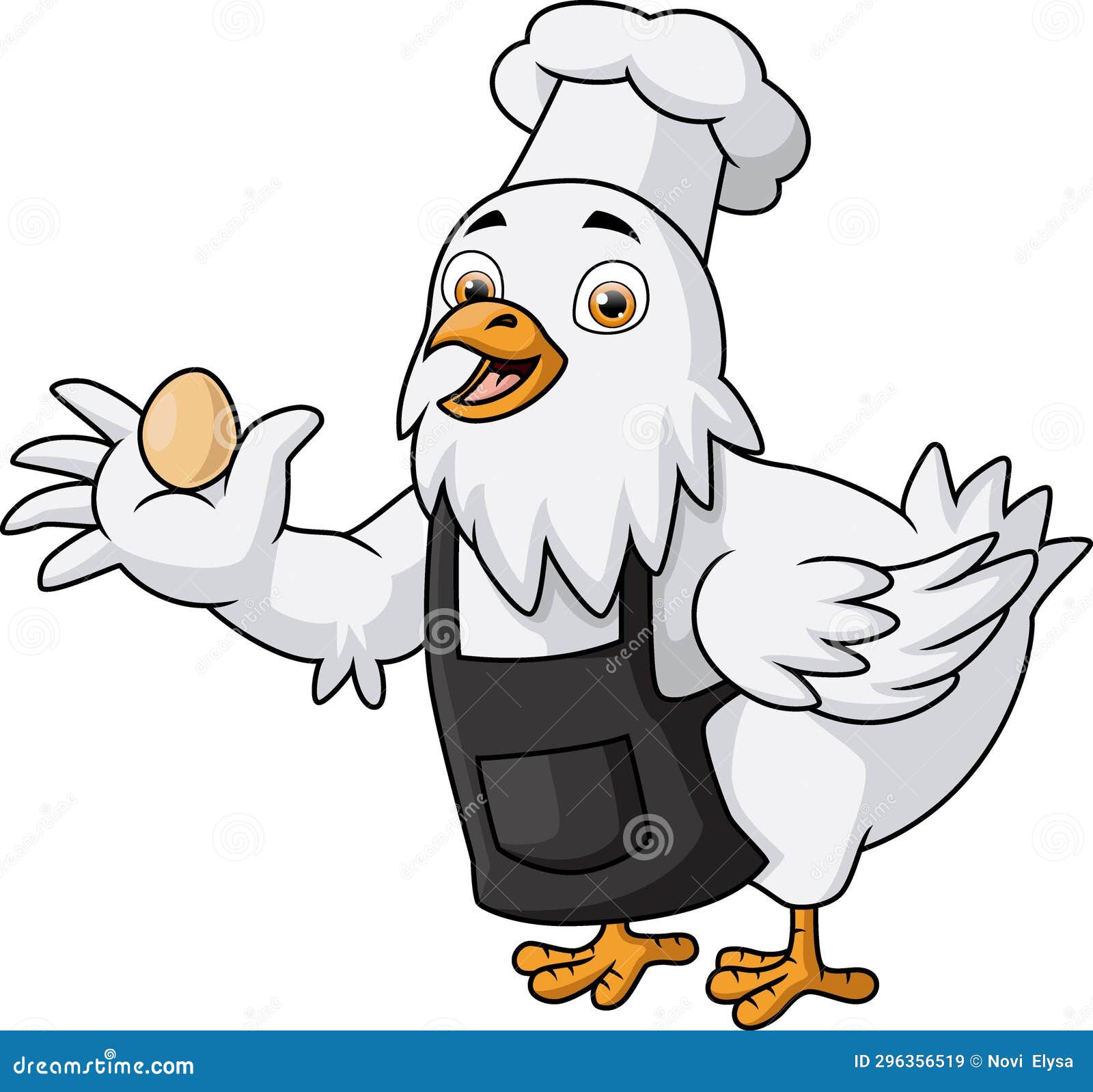 Cute Chicken Chef Cartoon Holding an Egg Stock Vector - Illustration of ...