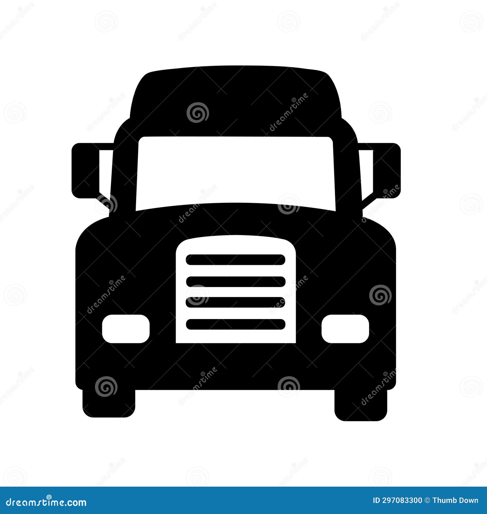 Simple Truck Icon in Front View Stock Vector - Illustration of flat ...