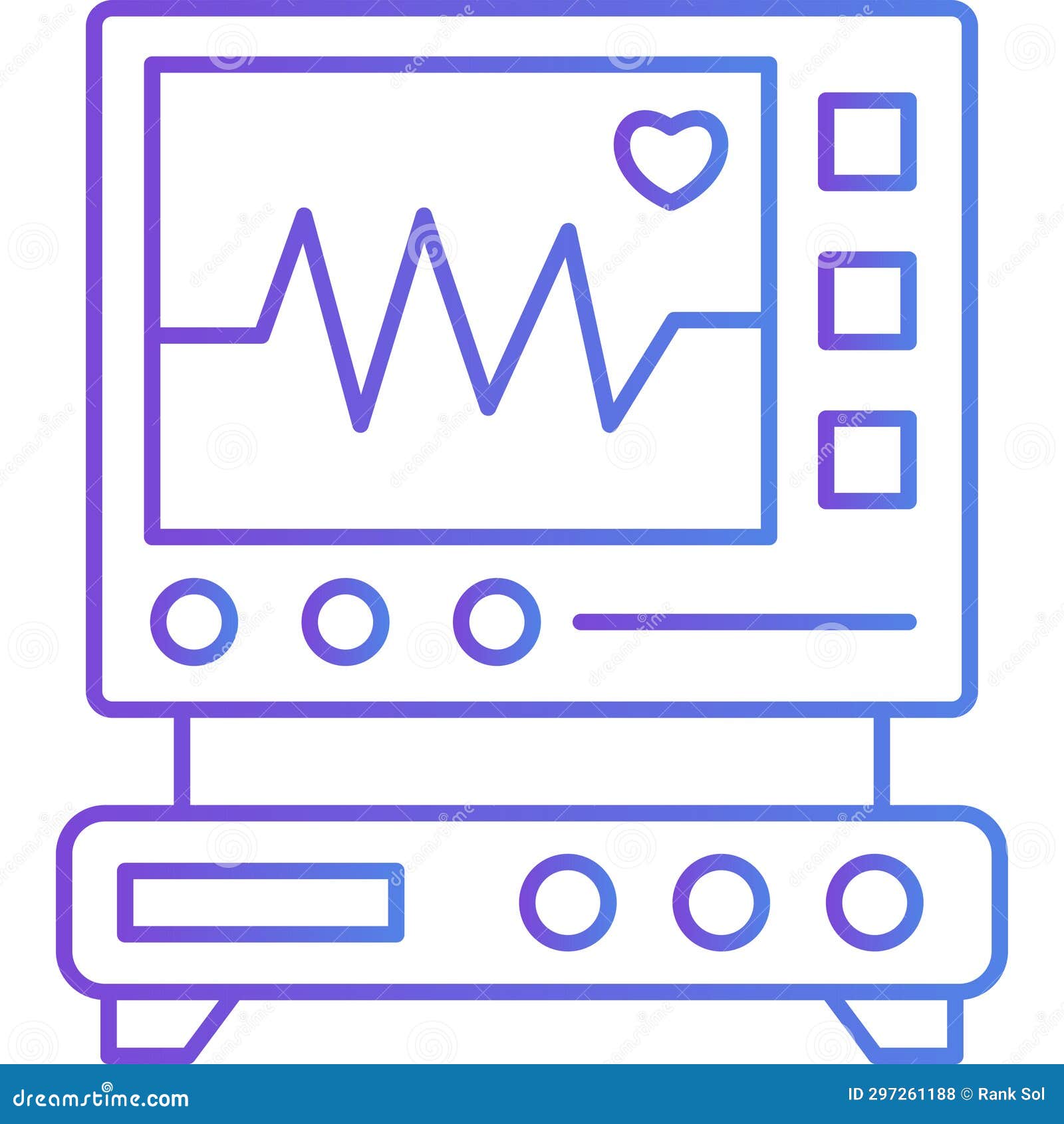 ECG Monitor Which Can Easily Modify or Edit Stock Vector - Illustration ...