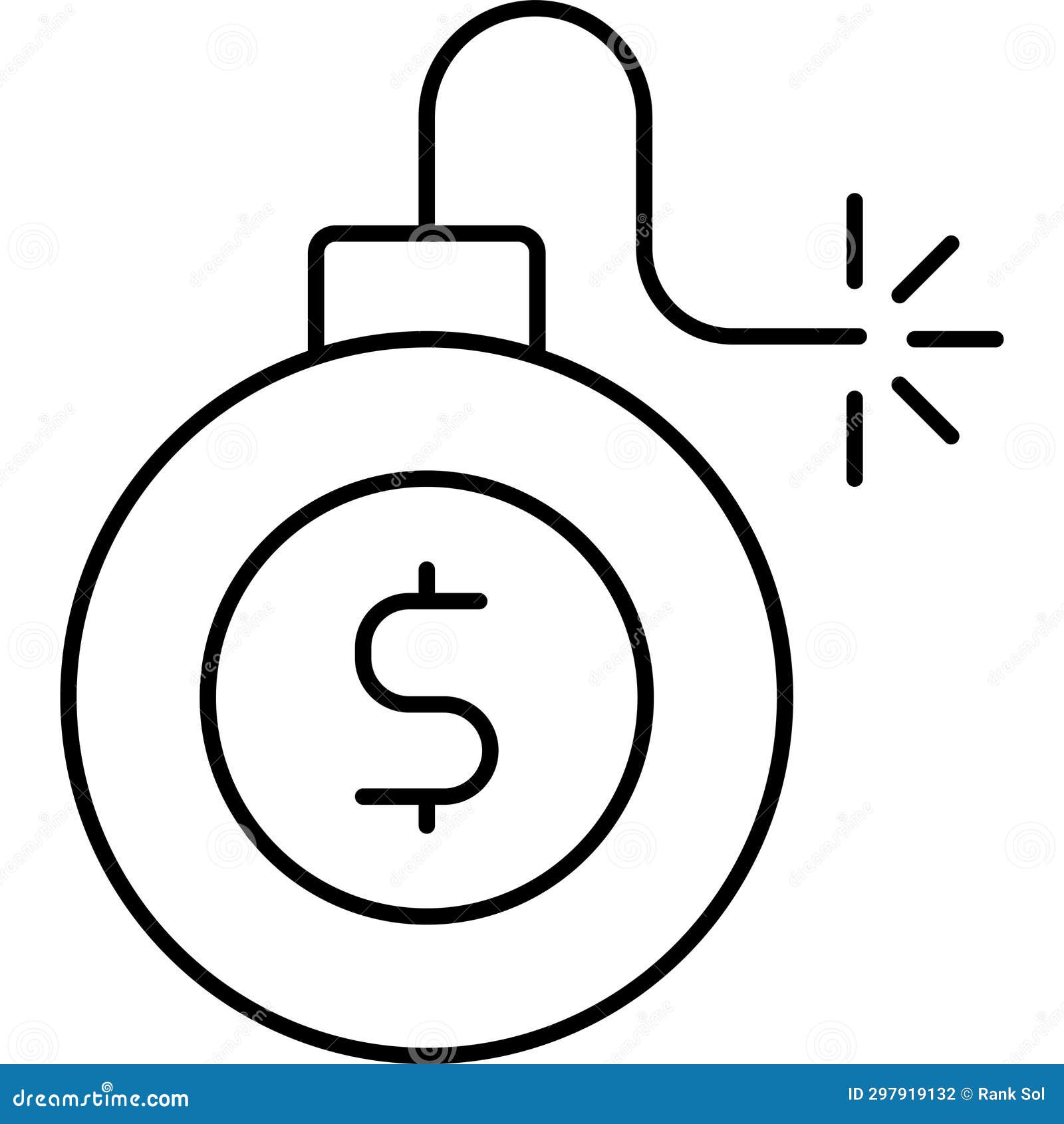 Dollar Bomb Which Can Easily Modify or Edit Stock Vector - Illustration ...