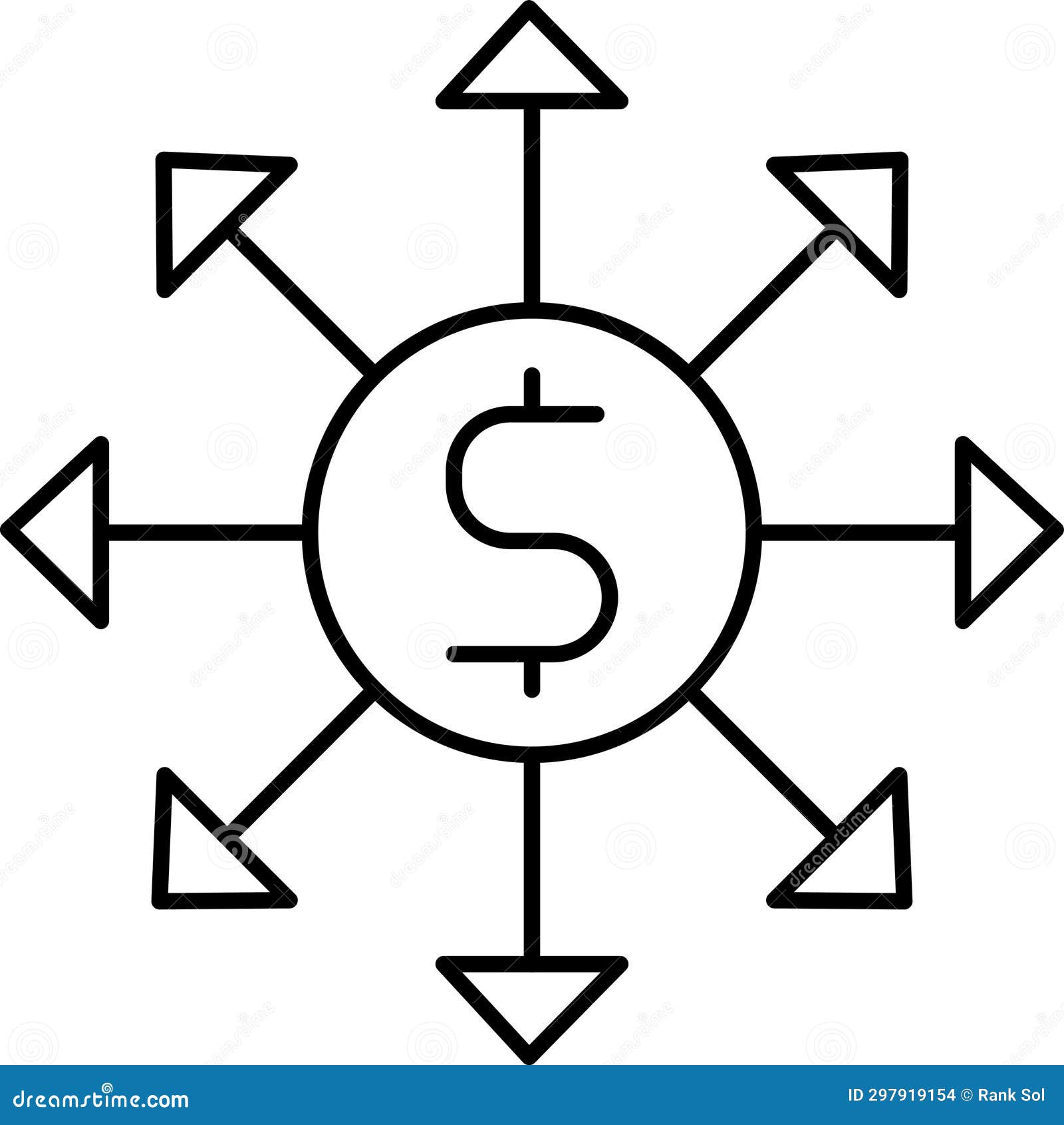 Dollar Direction Which Can Easily Modify or Edit Stock Illustration ...