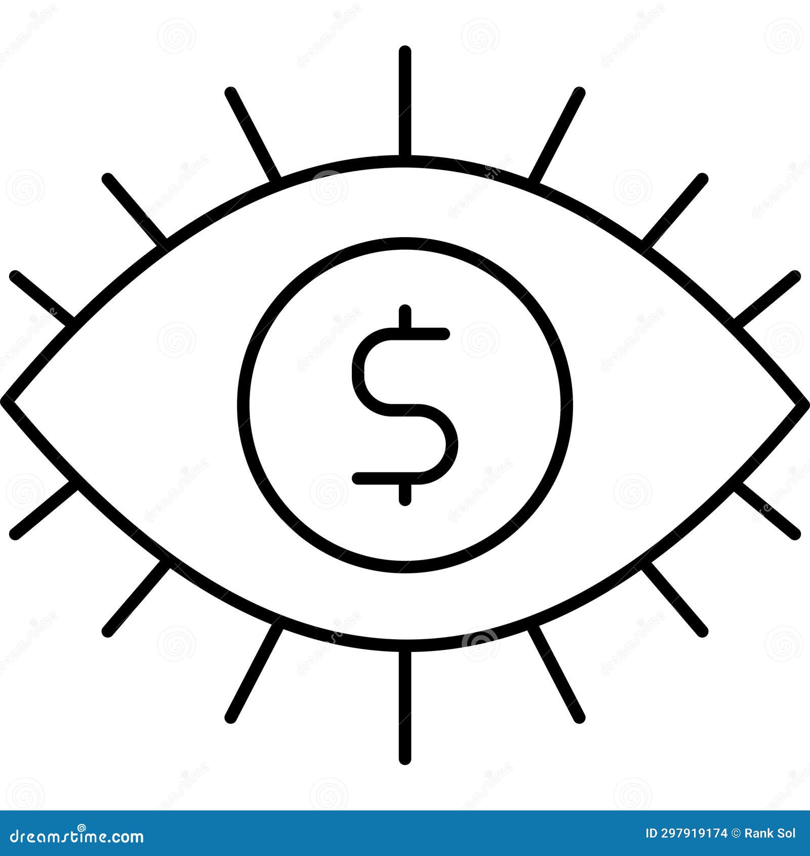 Dollar Eye Which Can Easily Modify or Edit Stock Illustration ...