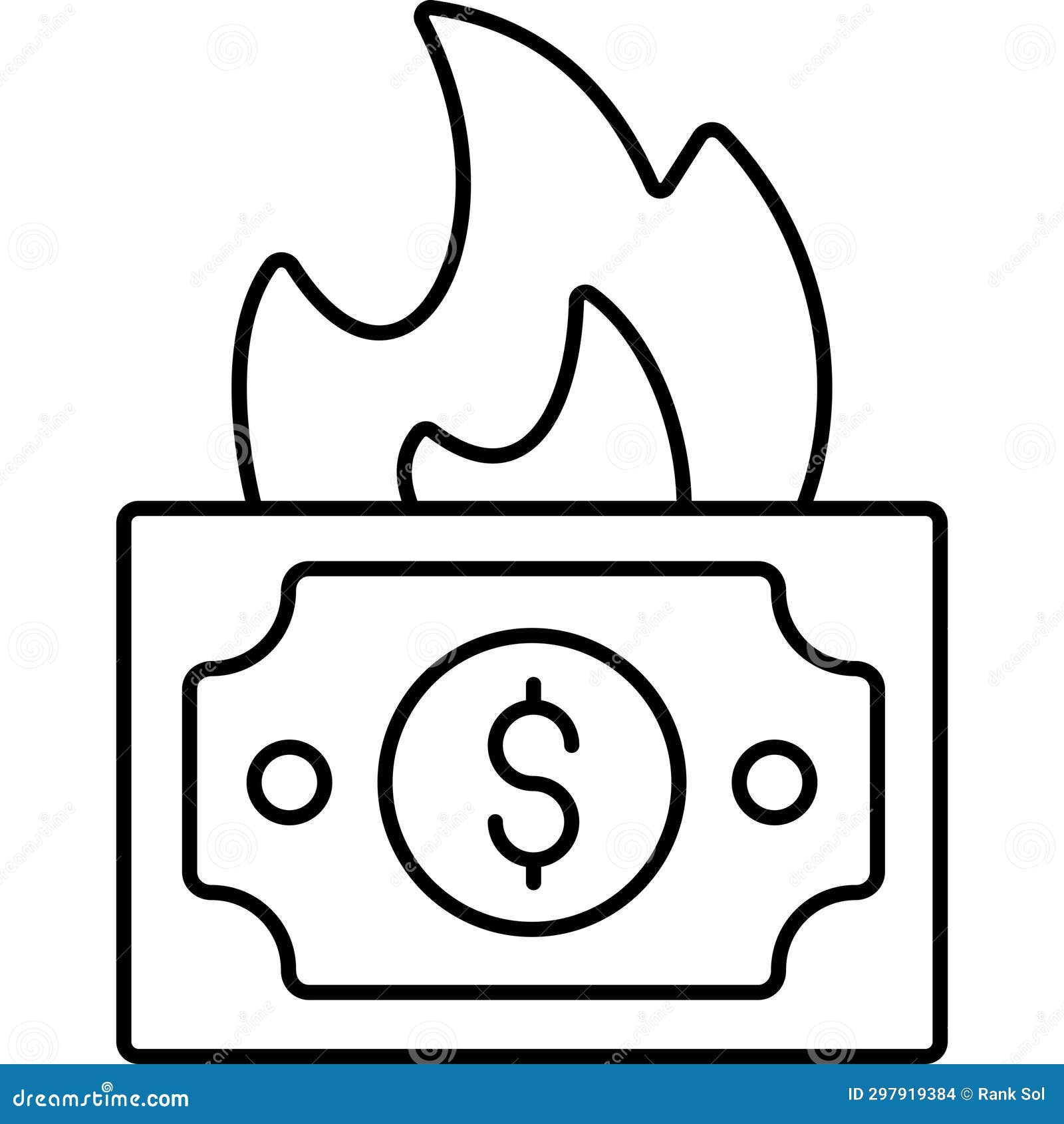 Burning Money Which Can Easily Modify or Edit Stock Vector ...
