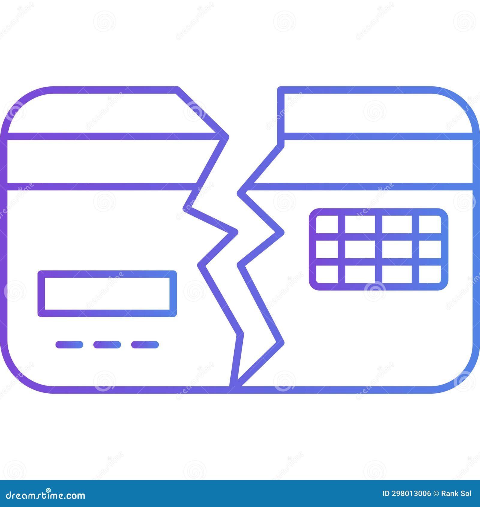 Broken Credit Card Which Can Easily Modify or Edit Stock Vector ...