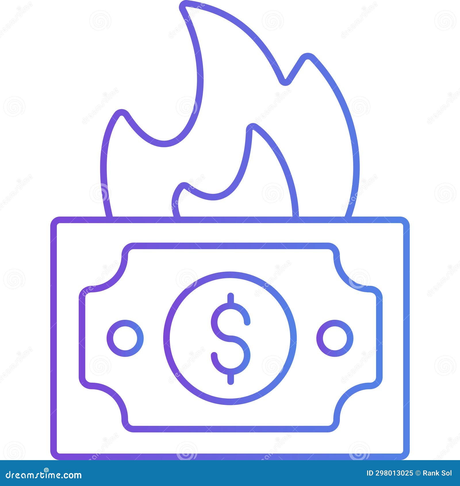 Burning Money Which Can Easily Modify or Edit Stock Vector ...