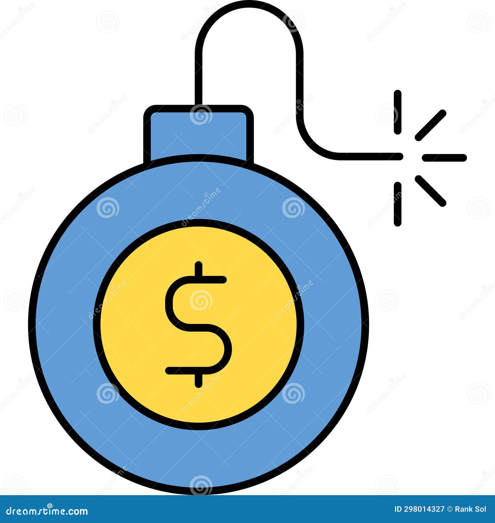 Dollar Bomb Which Can Easily Modify or Edit Stock Vector - Illustration ...