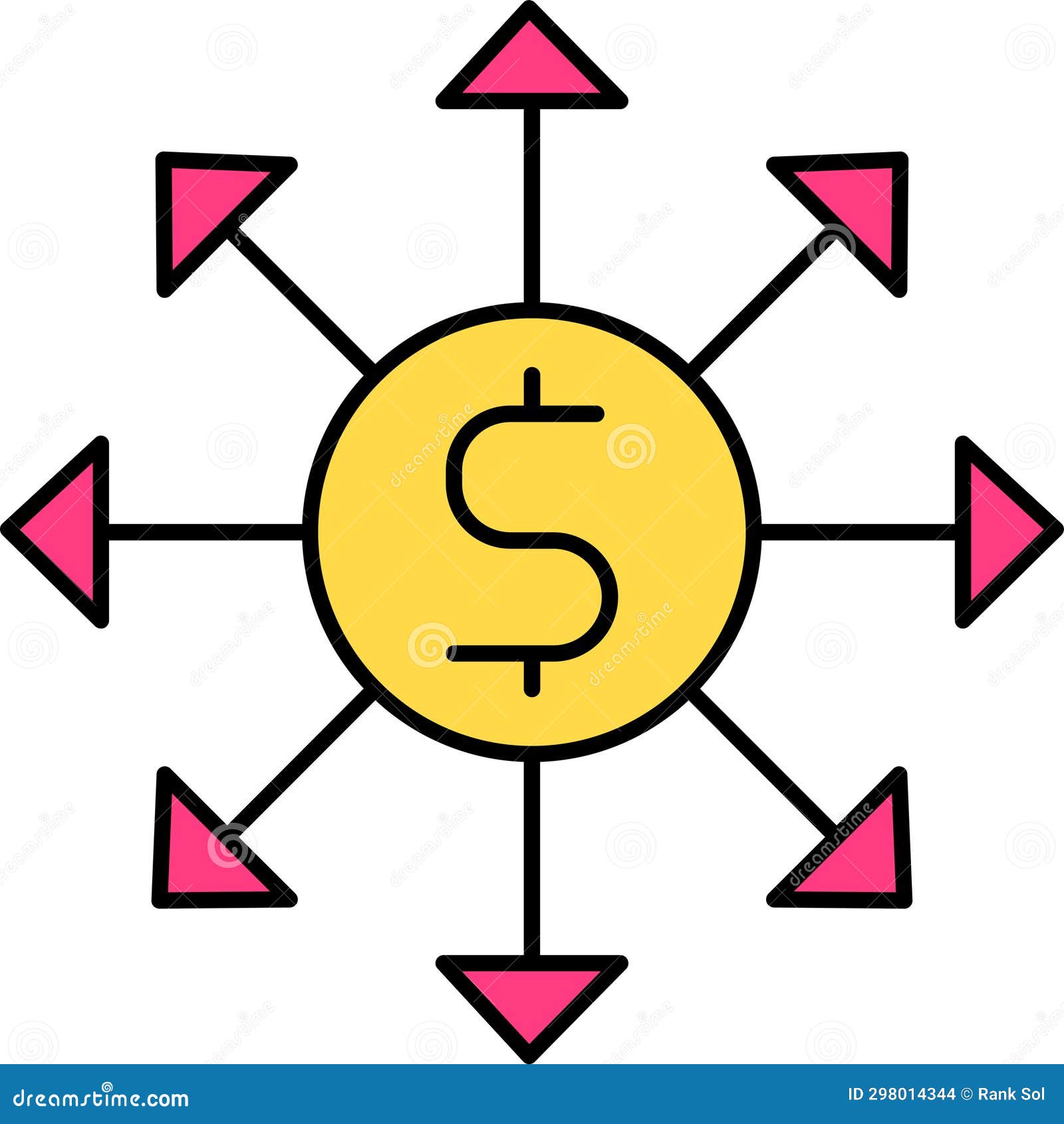 Dollar Direction Which Can Easily Modify or Edit Stock Illustration ...