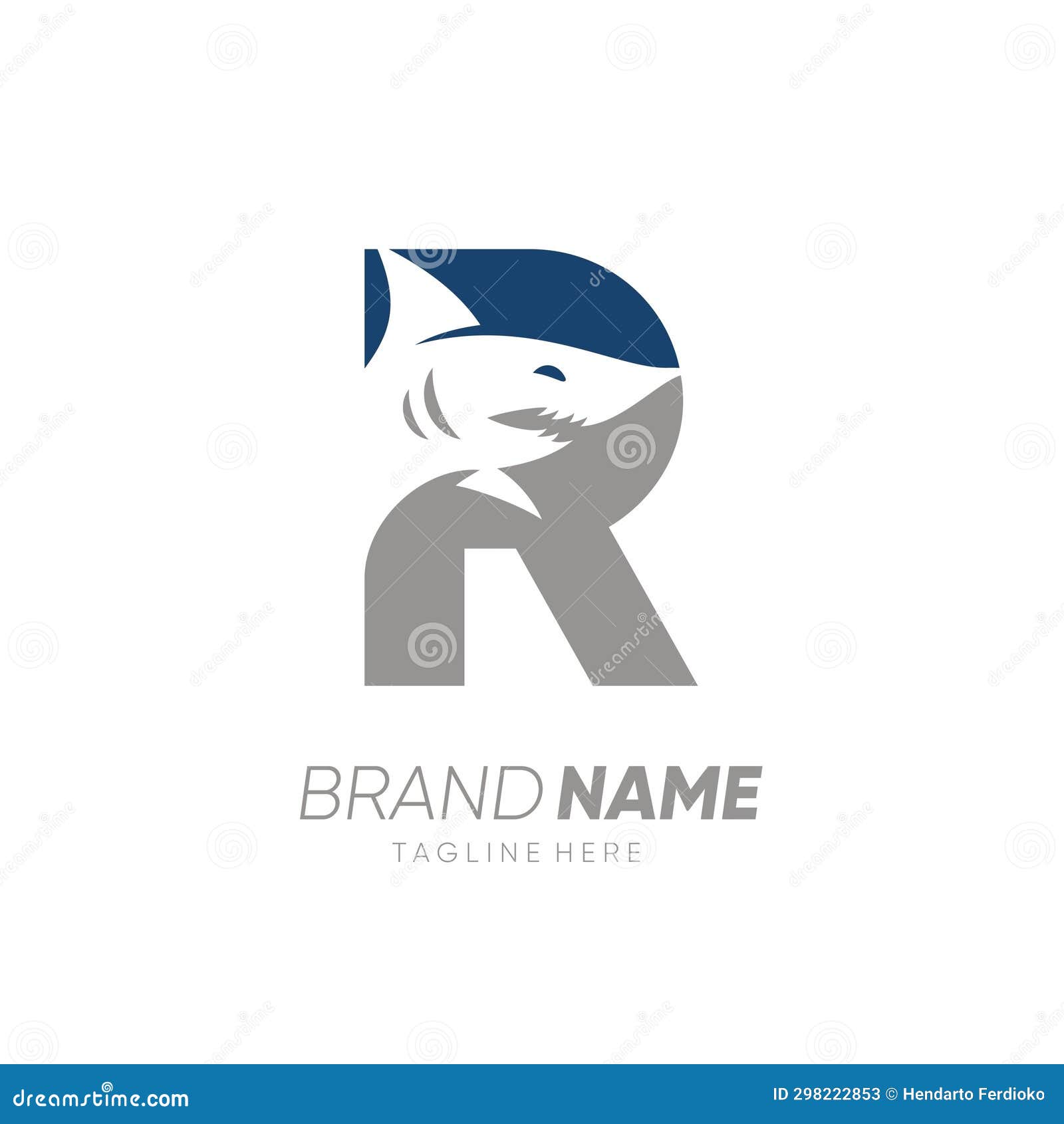 Letter R Shark Logo Design Vector Icon Graphic Emblem Illustration ...