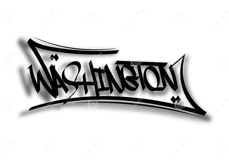 WASHINGTON Word Graffiti Tag Style Stock Illustration - Illustration of ...