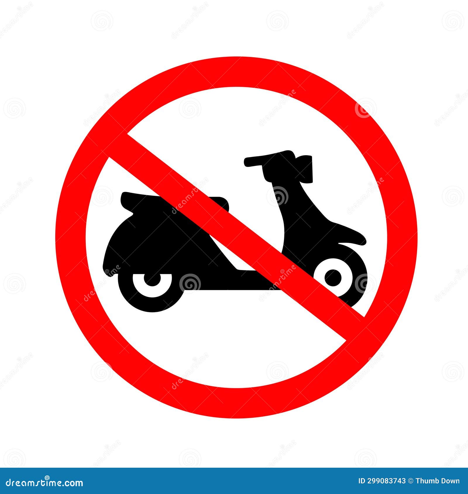 Prohibiting Motorcycle Sign, Isolated Motorcyclist Symbol In Red Circle ...
