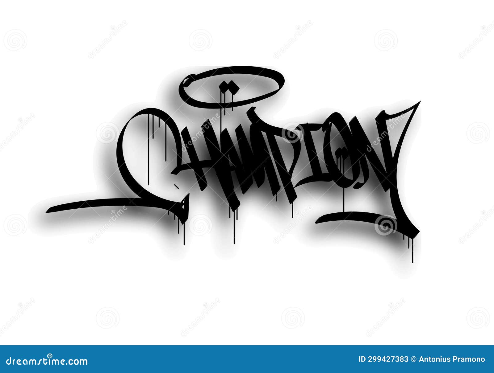 CHAMPION Word Graffiti Tag Style Stock Vector - Illustration of ...