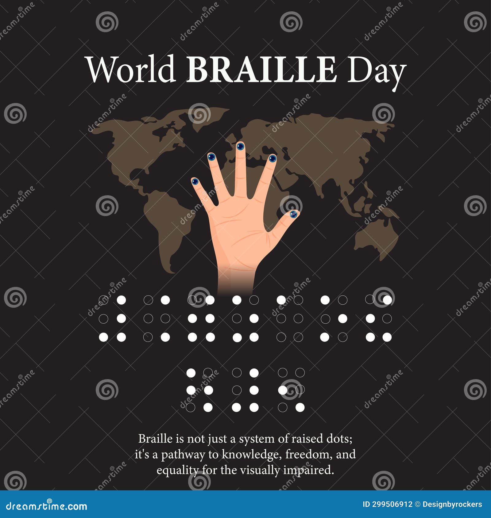 World Braille Day stock vector. Illustration of poster - 299506912