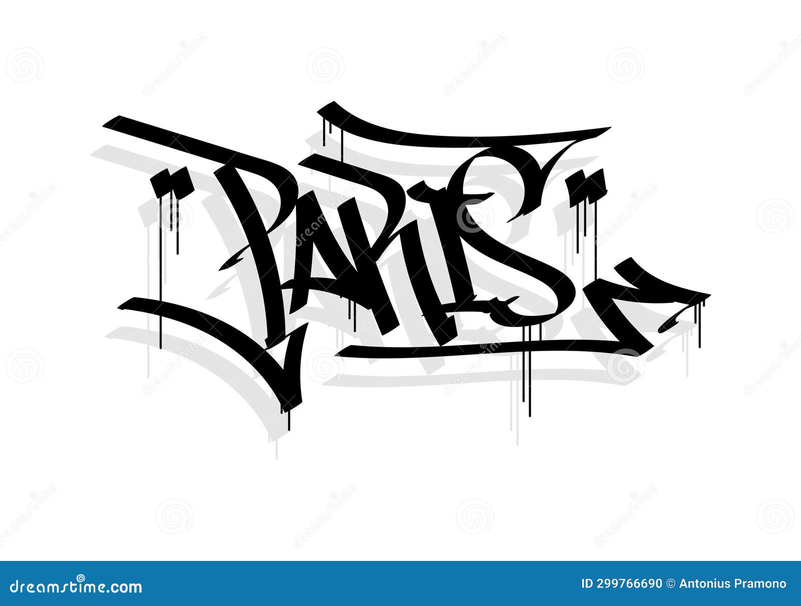 PARIS City Graffiti Tag Style Stock Illustration - Illustration of ...