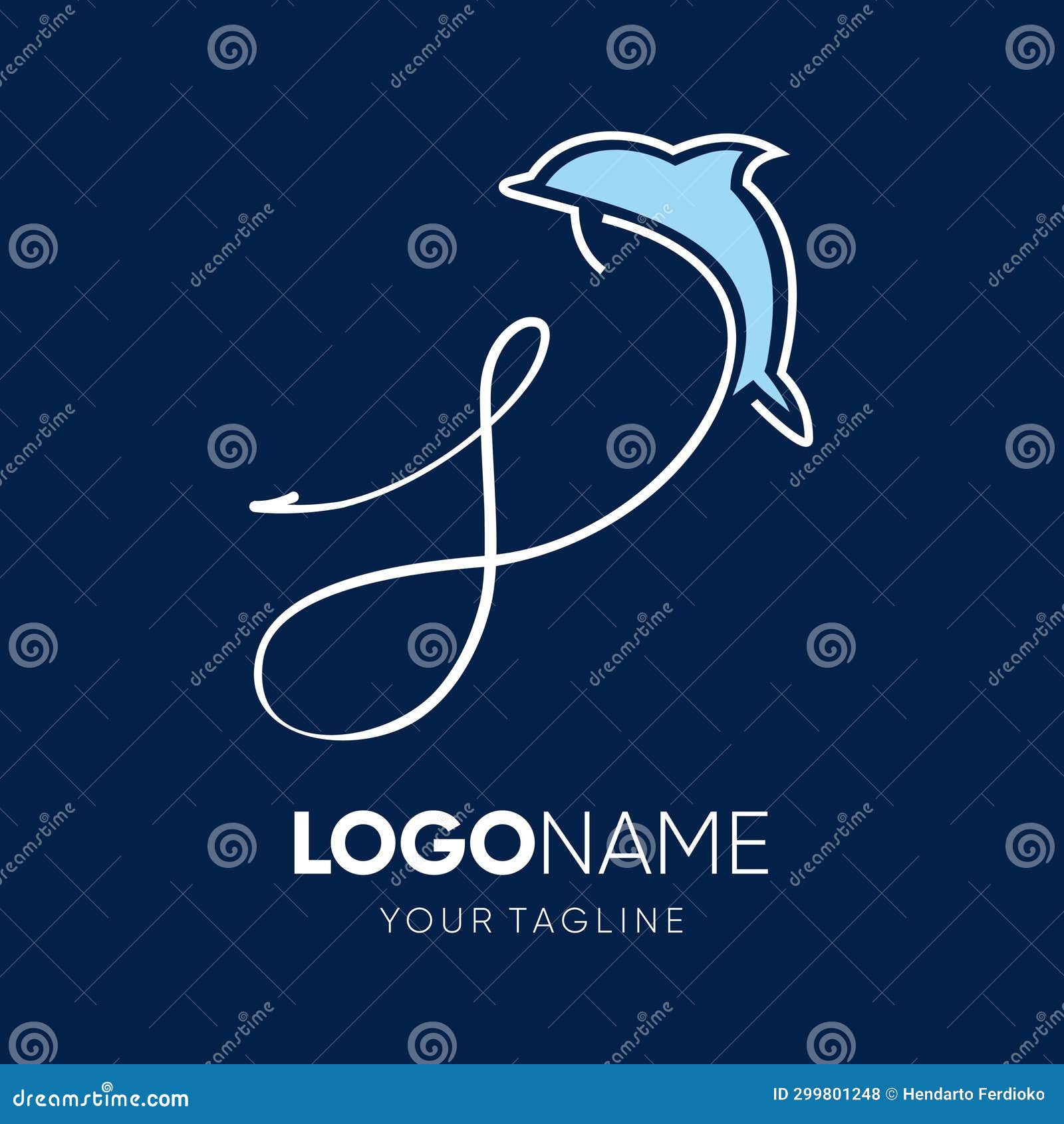 Lettering Script S with Dolphin Silhouette Logo Design Vector Icon ...