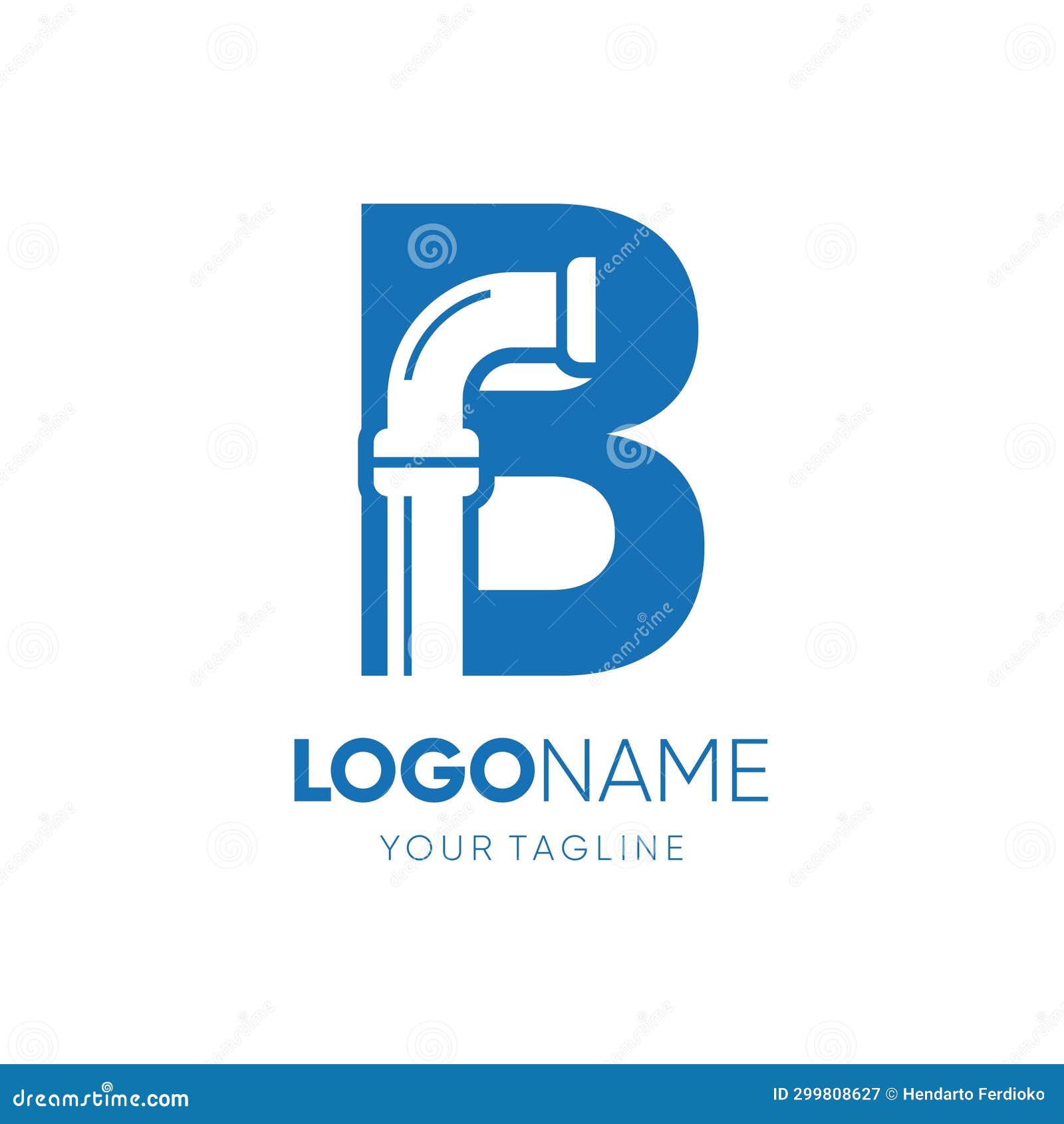 Letter B Pipe Plumbing Industrial Logo Design Vector Icon Graphic ...