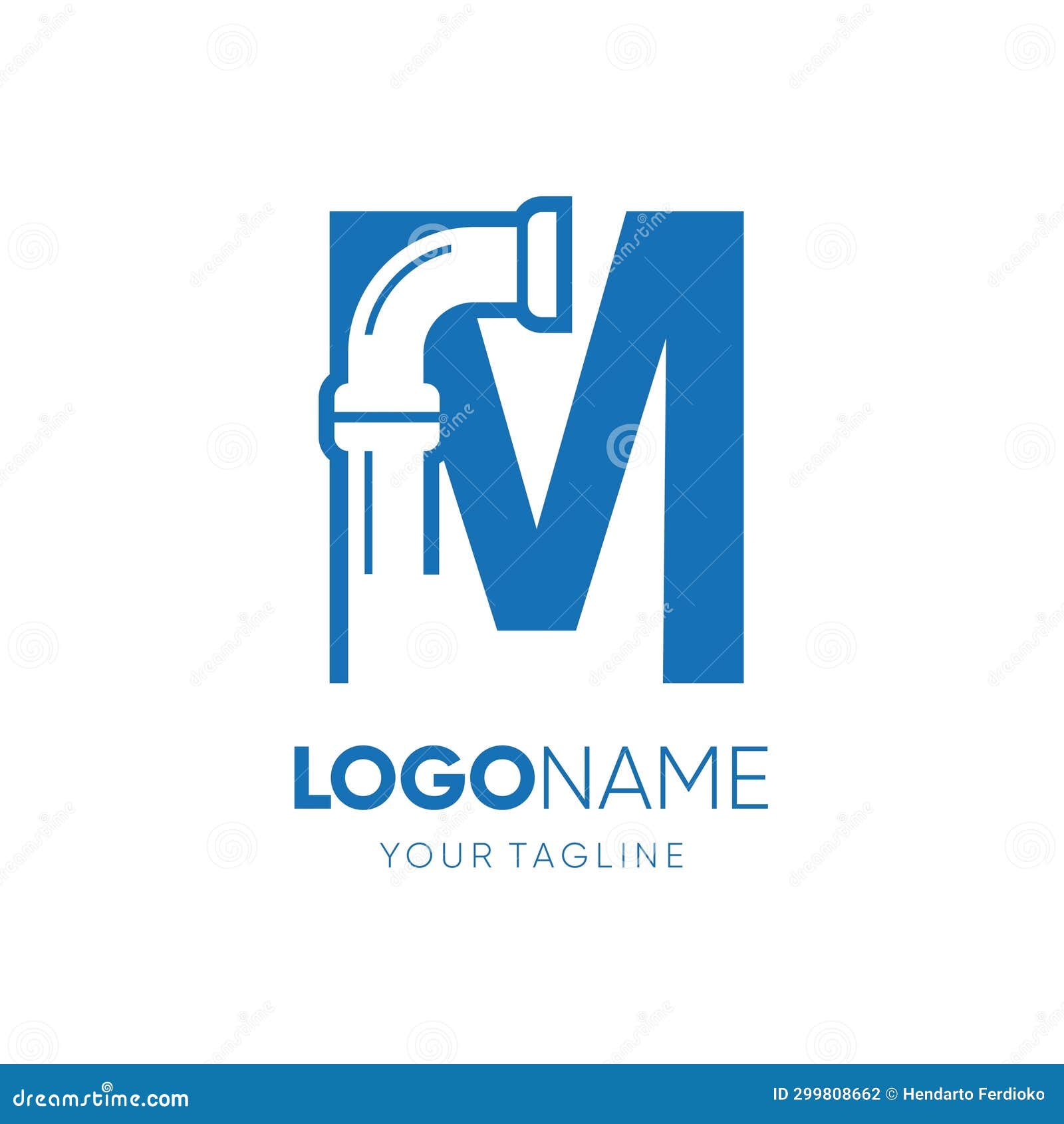 Letter M Pipe Plumbing Industrial Logo Design Vector Icon Graphic ...